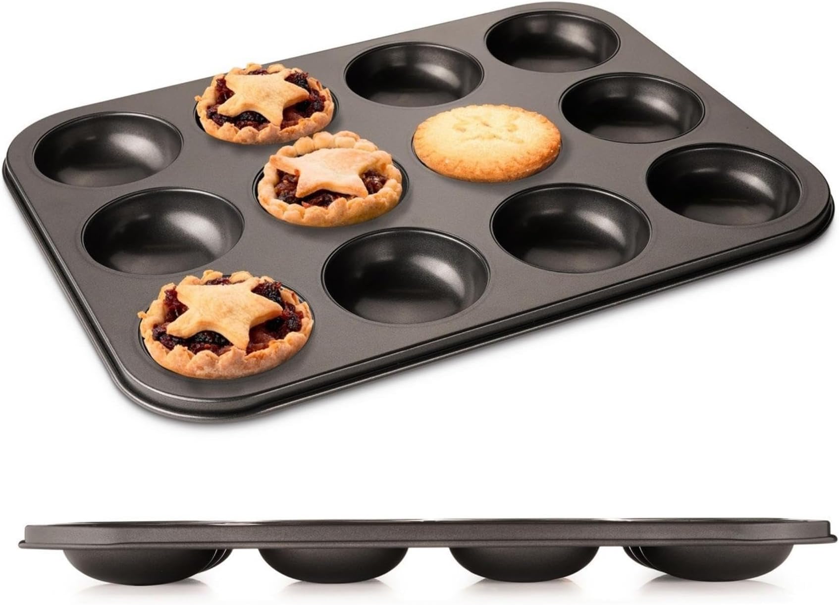 Mince Pie Baking Tray 12 Cup - Jam Tart Baking Tins - Commercial Grade ...