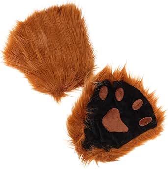 GALPADA Hairy Wolf Claws Gloves - 1 Pair Fingerless Wolf Paw Gloves ...