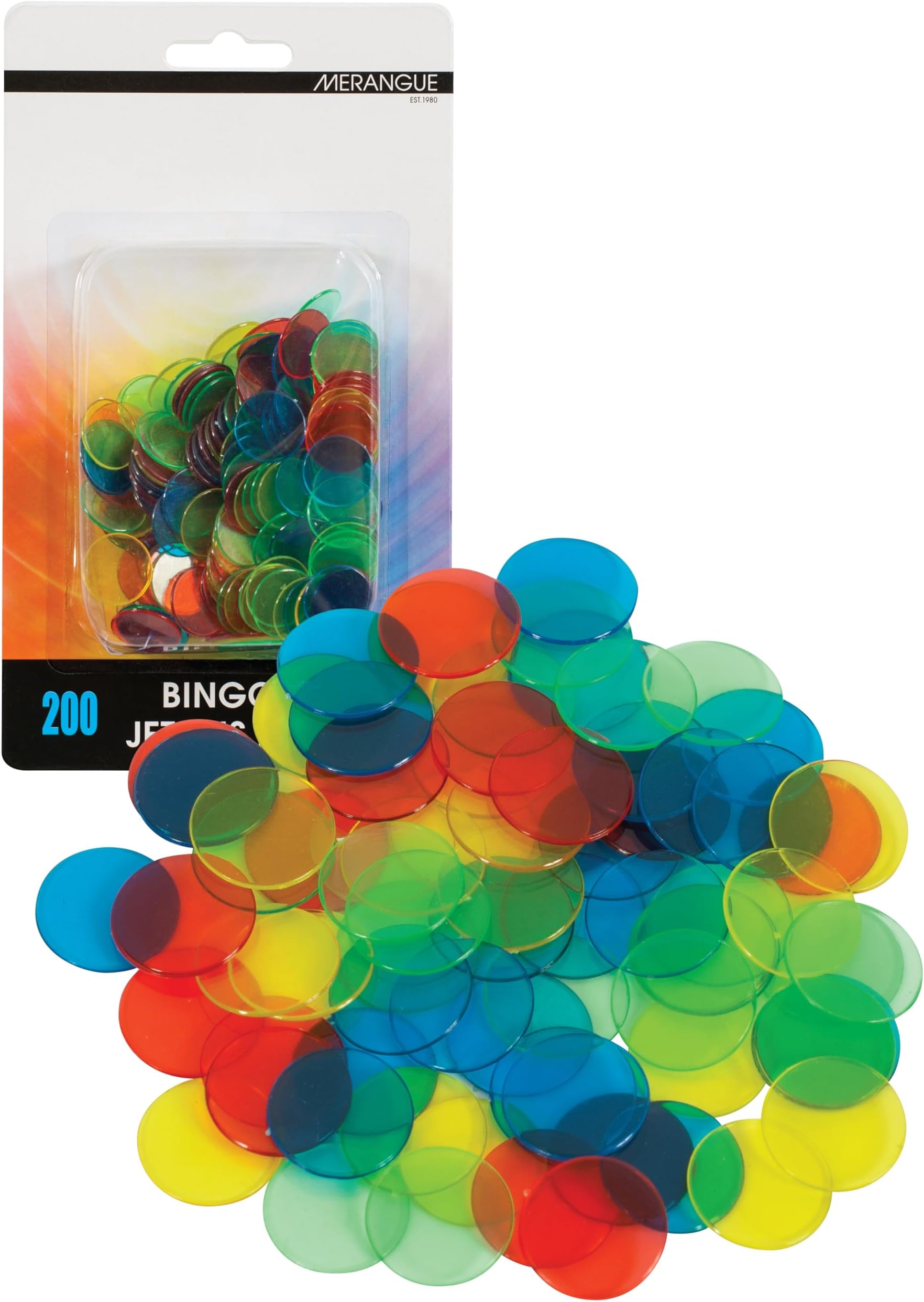 Merangue Translucent Bingo Chips, 3/4-Inch, Assorted Colours, 200 Pack ...