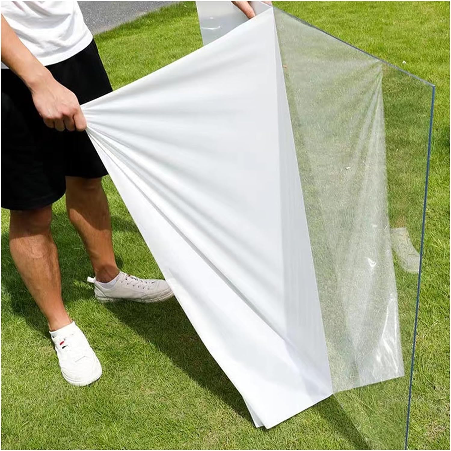 1mm Polycarbonate Plastic Sheet Clear Pergola Roofing Canopy Cover Easy ...
