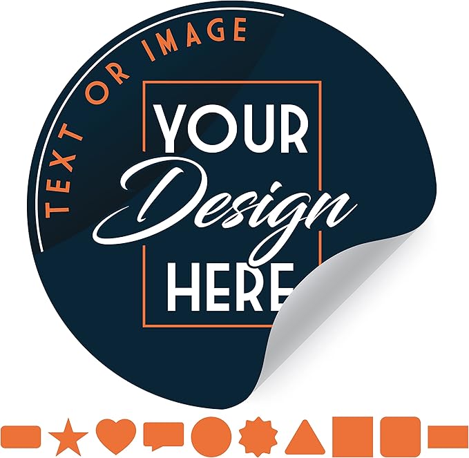Amazon.com : Custom Labels Stickers for Business Logo | Optional Pack ...