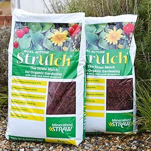 Strulch Mineralised Straw Garden Mulch 10x 100 Litre Bags- Natural ...