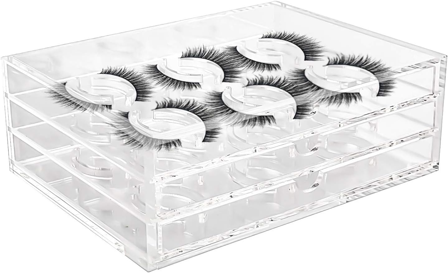 Amazon.com: HighFree 18 Pairs Clear Acrylic Eyelashes Holder Case, 3 ...