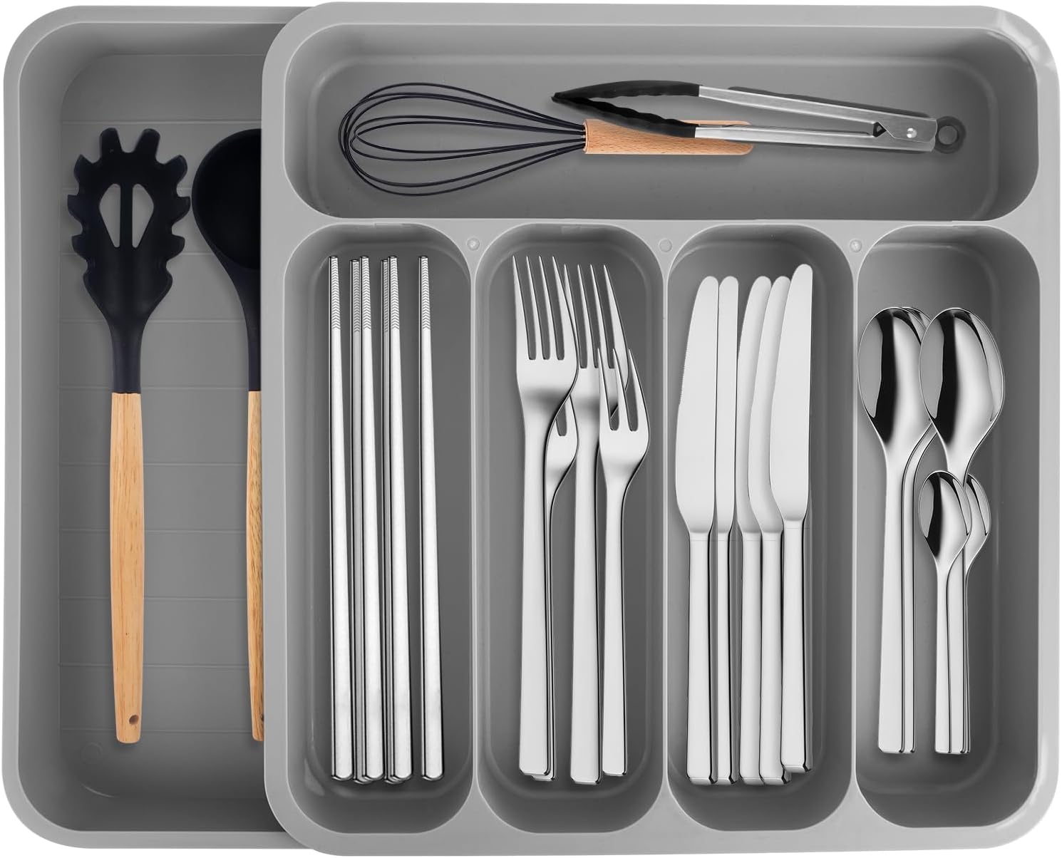 XTDMJ Cutlery Drawer Organiser, Extendable Kitchen Drawer Organiser ...