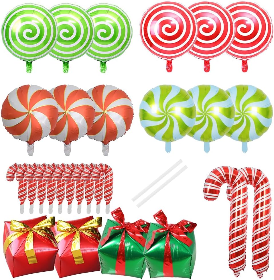 Amazon.com: GELOUBO 24Pcs Christmas Party Decorations, Candy Cane Gift ...