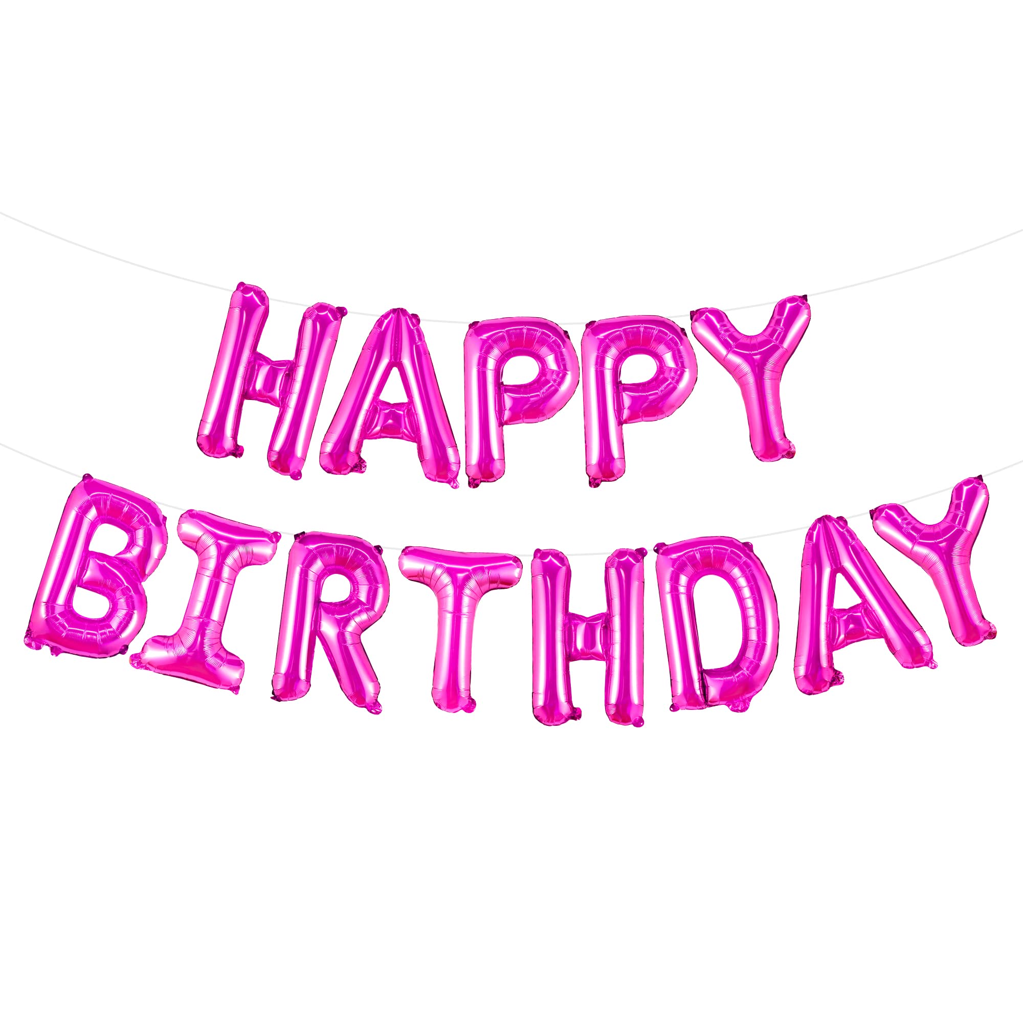 Katchonhot Pink Happy Birthday Balloons 16 Inch Hot Pink Happy ...