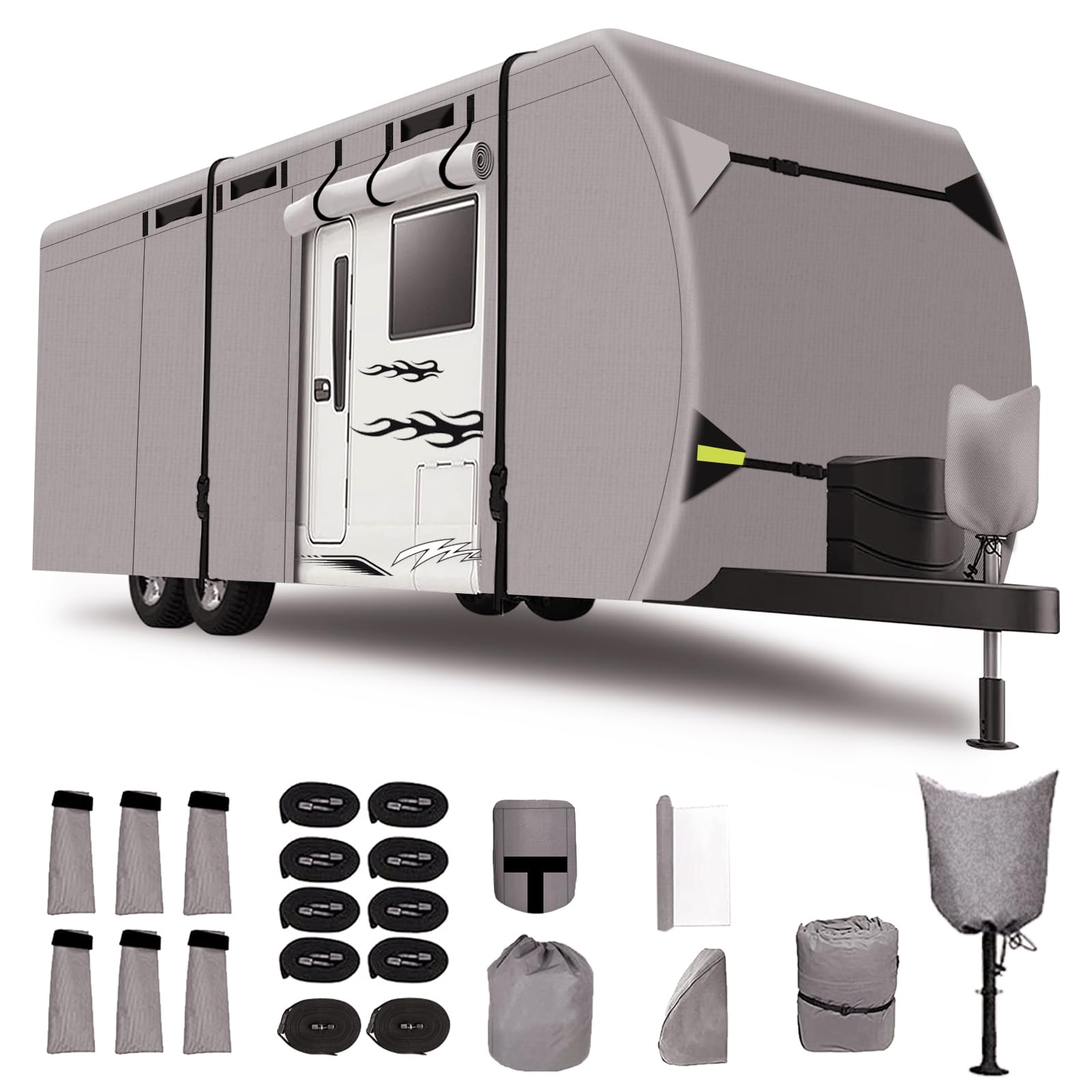 Bsteciar 300D Oxford Durable RV Travel Trailer Cover 22-24 Feet ...