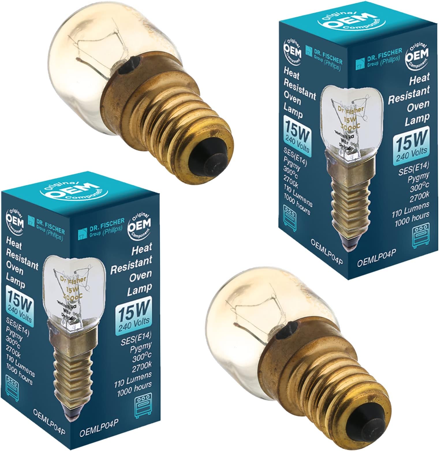 Masterpart 2 x 15w Dr Fischer Philips Branded OEM 300 Degree Small ...