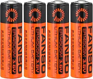 Amazon.com: STEPMAX 4 Pack FANSO ER14505M AA 3.6V Lithium Battery 2200mAh ER14505 Non ...