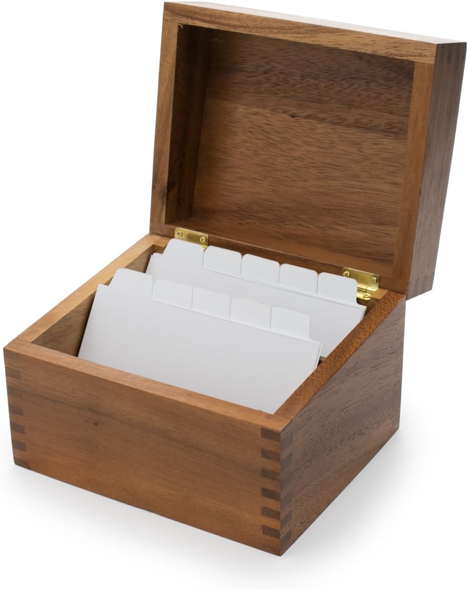 Amazon.com: The Wedding Party Store Customized Bamboo Wood Recipe Box ...