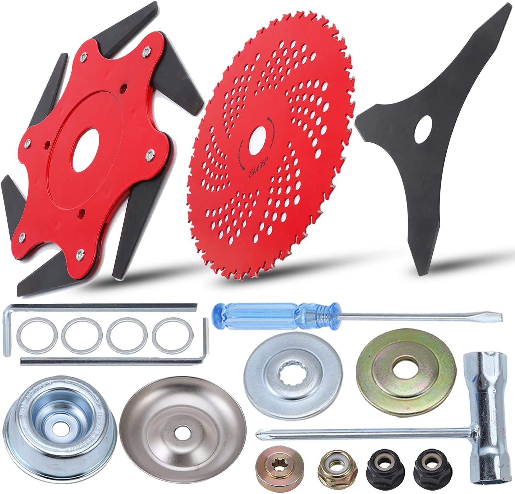 Amazon.com: PLAXNS Steel Trimmer Head 6 Steel 65Mn Razors Trimmer Head ...