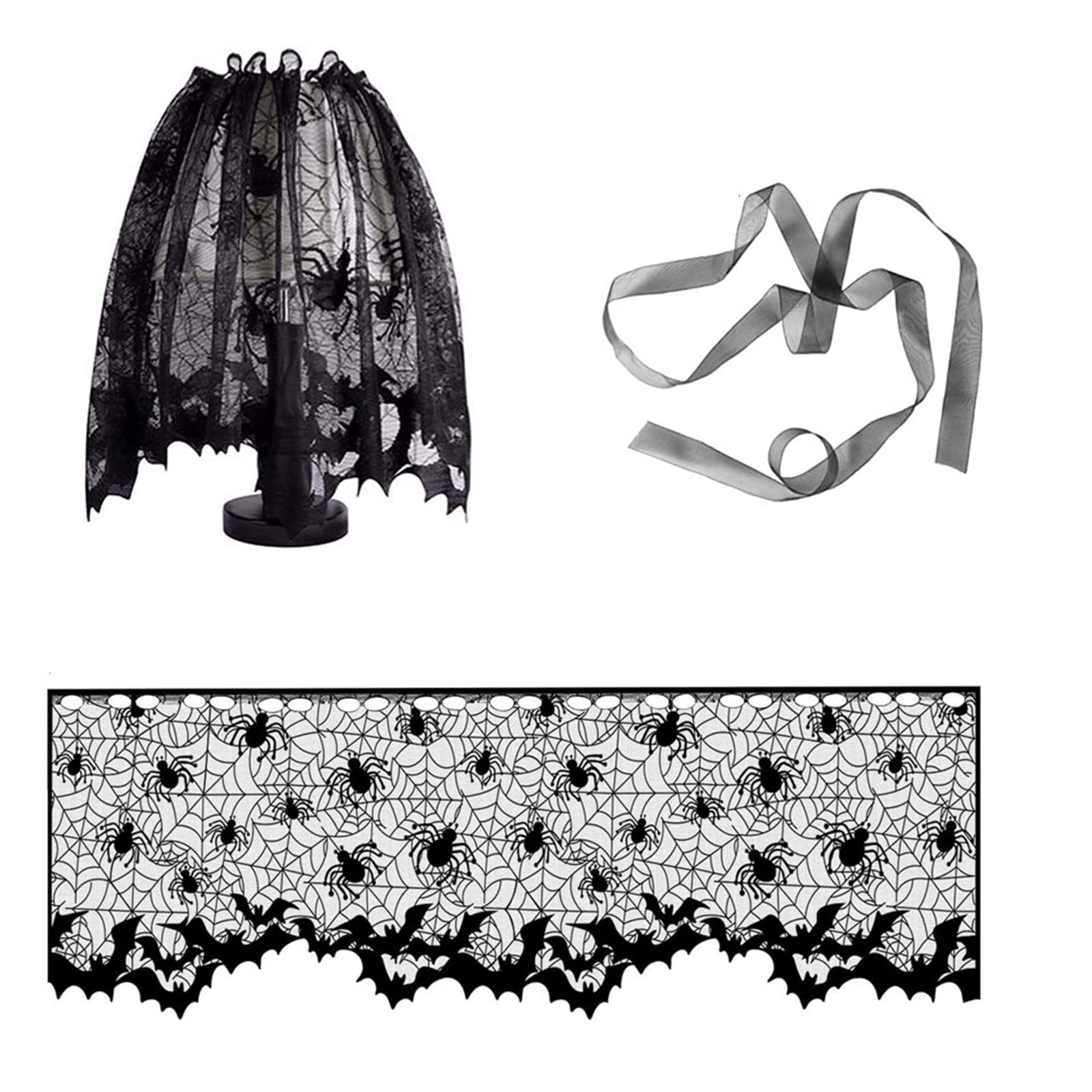 MDRTIRIM Halloween Lamp Shade Spider Web Lamp Shades Large 20 x 60 Inch ...