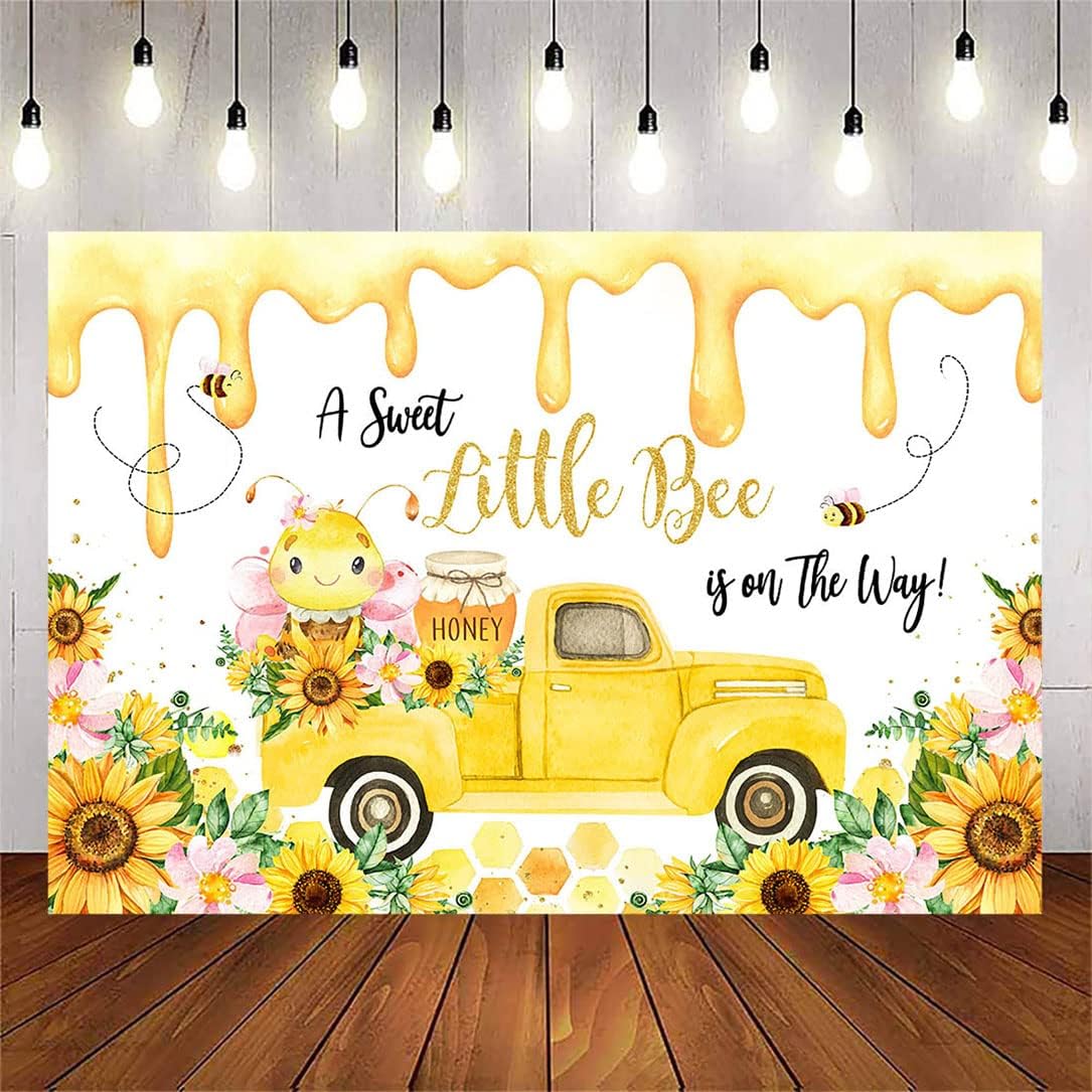 Amazon.com : Avezano Bee Baby Shower Backdrop for Girl A Sweet Little ...