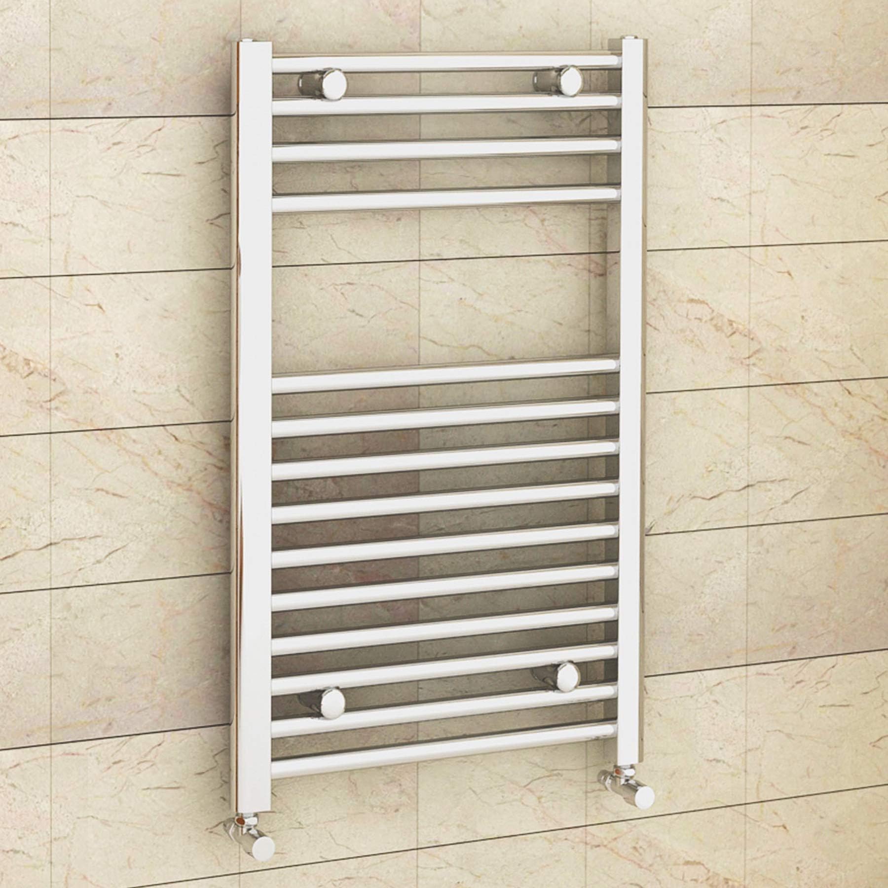 1600 x 500mm (H x W) Bathroom Central Heating Straight Ladder Towel ...