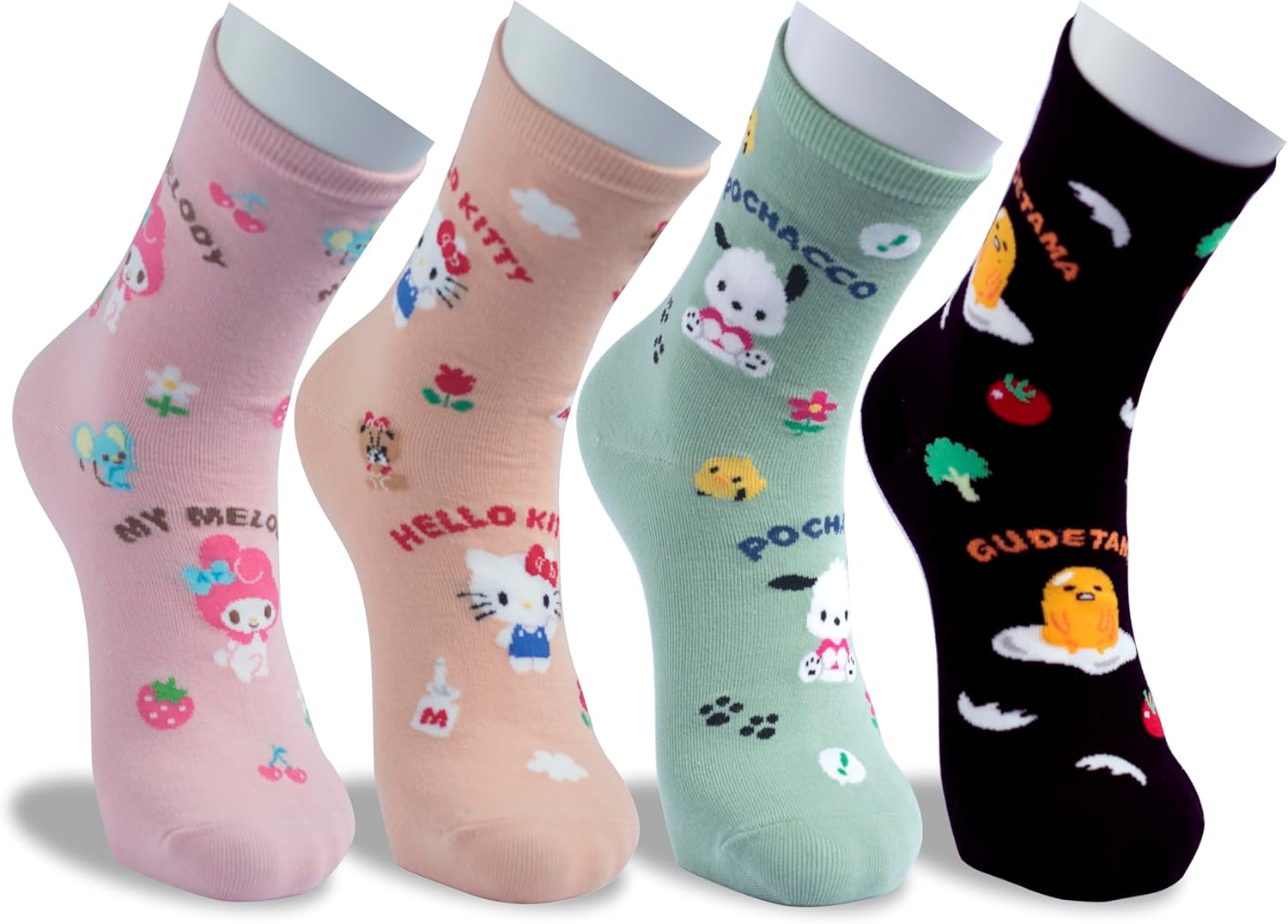 Amazon.com: kikiya socks Character 4 Pairs Crew Socks For Women For ...