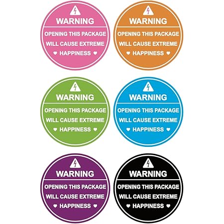 Amazon.com : 2 inch 300 PCS 6 Color Warning Opening This Package Will ...