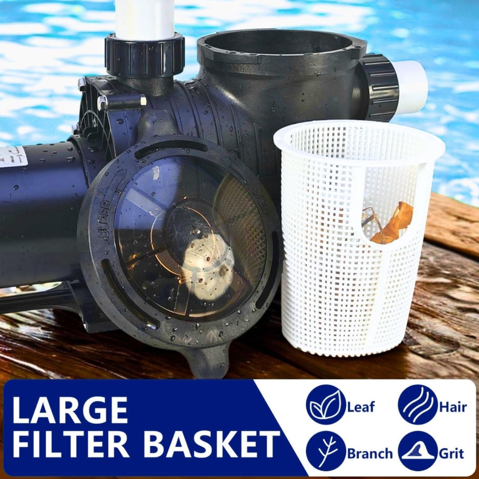 Snapklik.com : LANCHEZ In/Above Ground Pool Pump, Self Primming