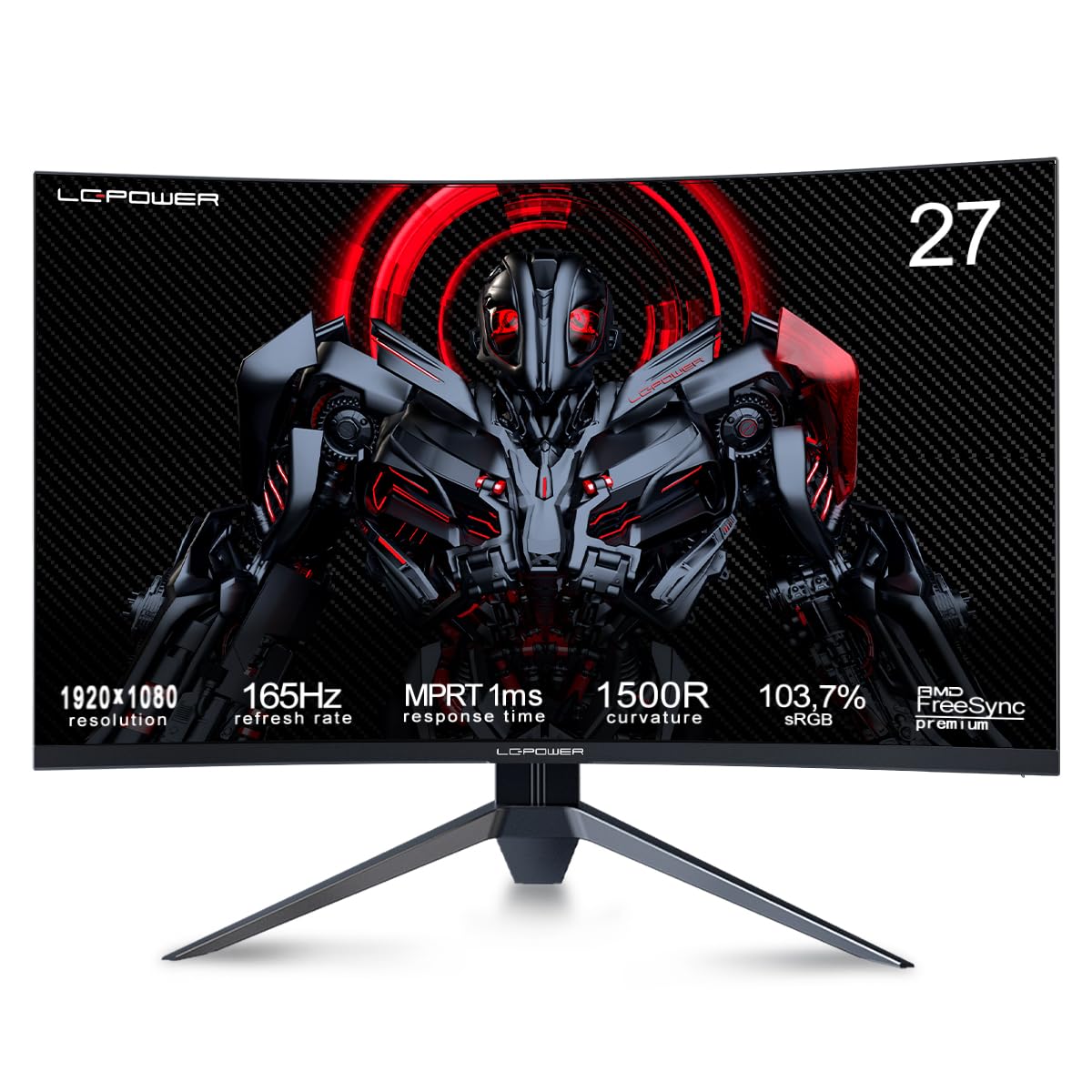 LC-POWER Gaming Monitor 27 Zoll Curved - 27 Zoll Bildschirm VA Screen ...