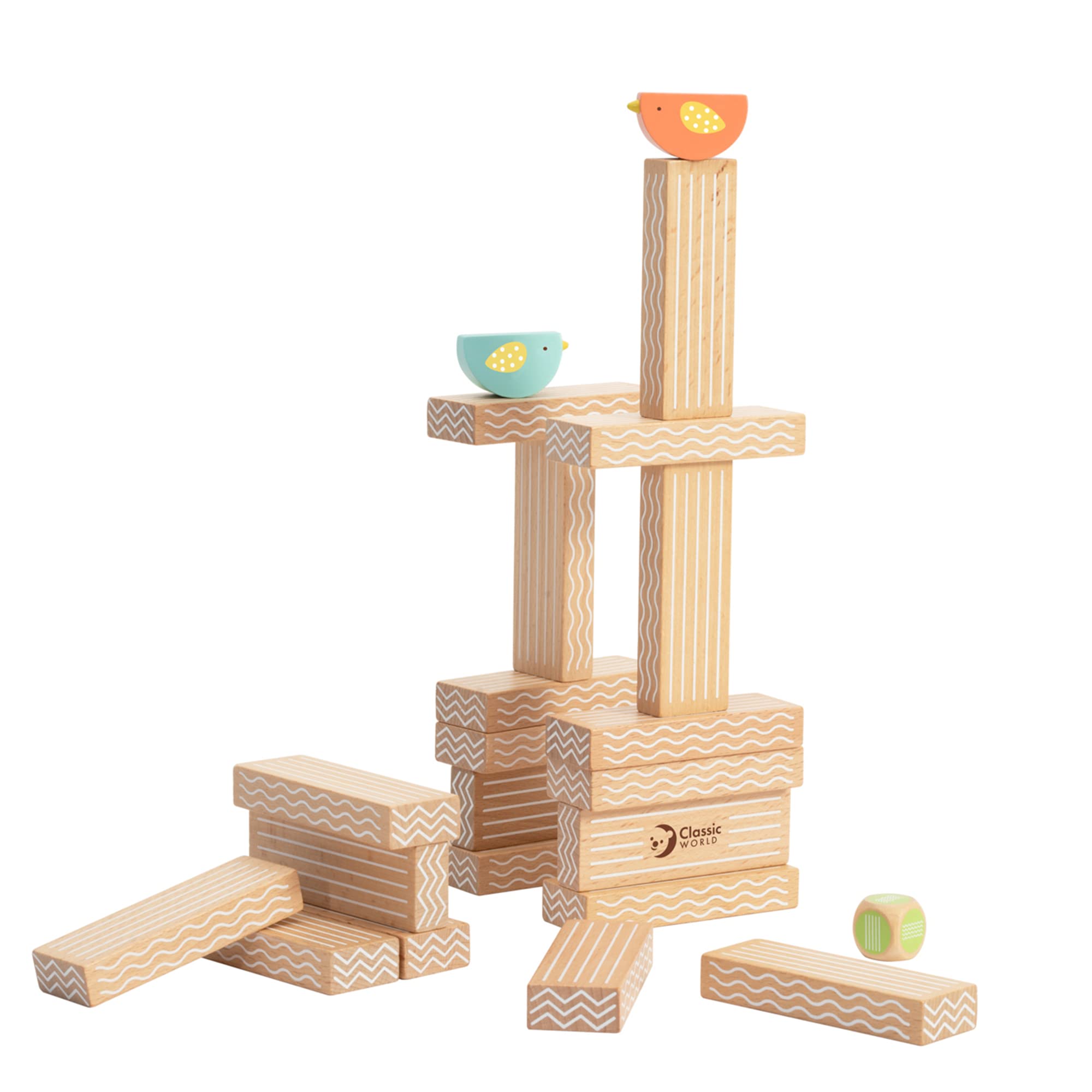 Classic World – Wooden Bird Stacking Game | Building Educational ...