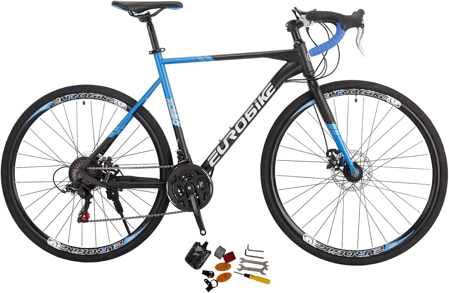 Amazon.com : EUROBIKE Adult Gravel Bike, XC580 21 Speed Road Bike for Men or Women,All Terrain ...