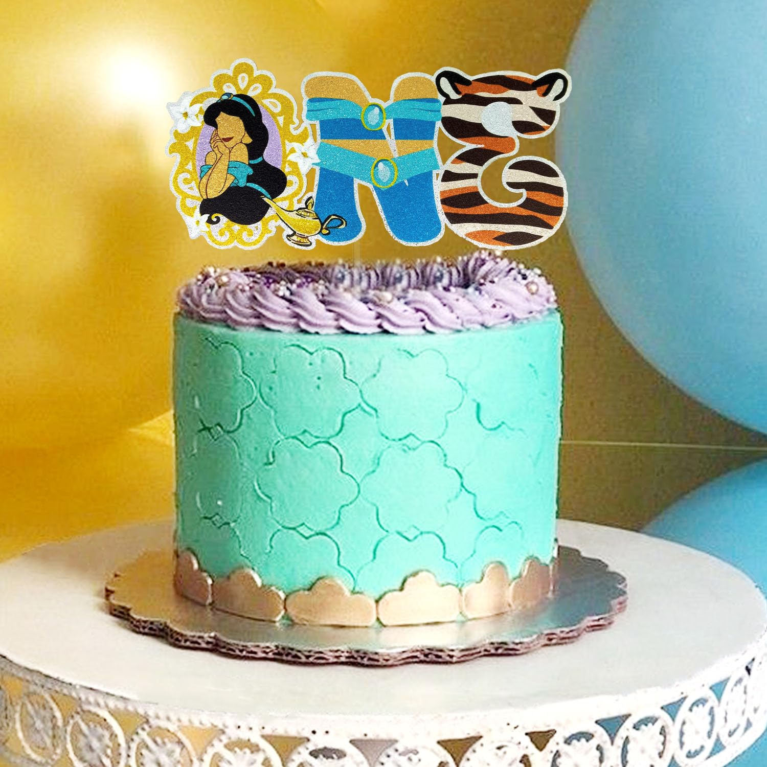 Snapklik.com : Princess Jasmine One Cake Topper, Aladdin 1st Birthday ...