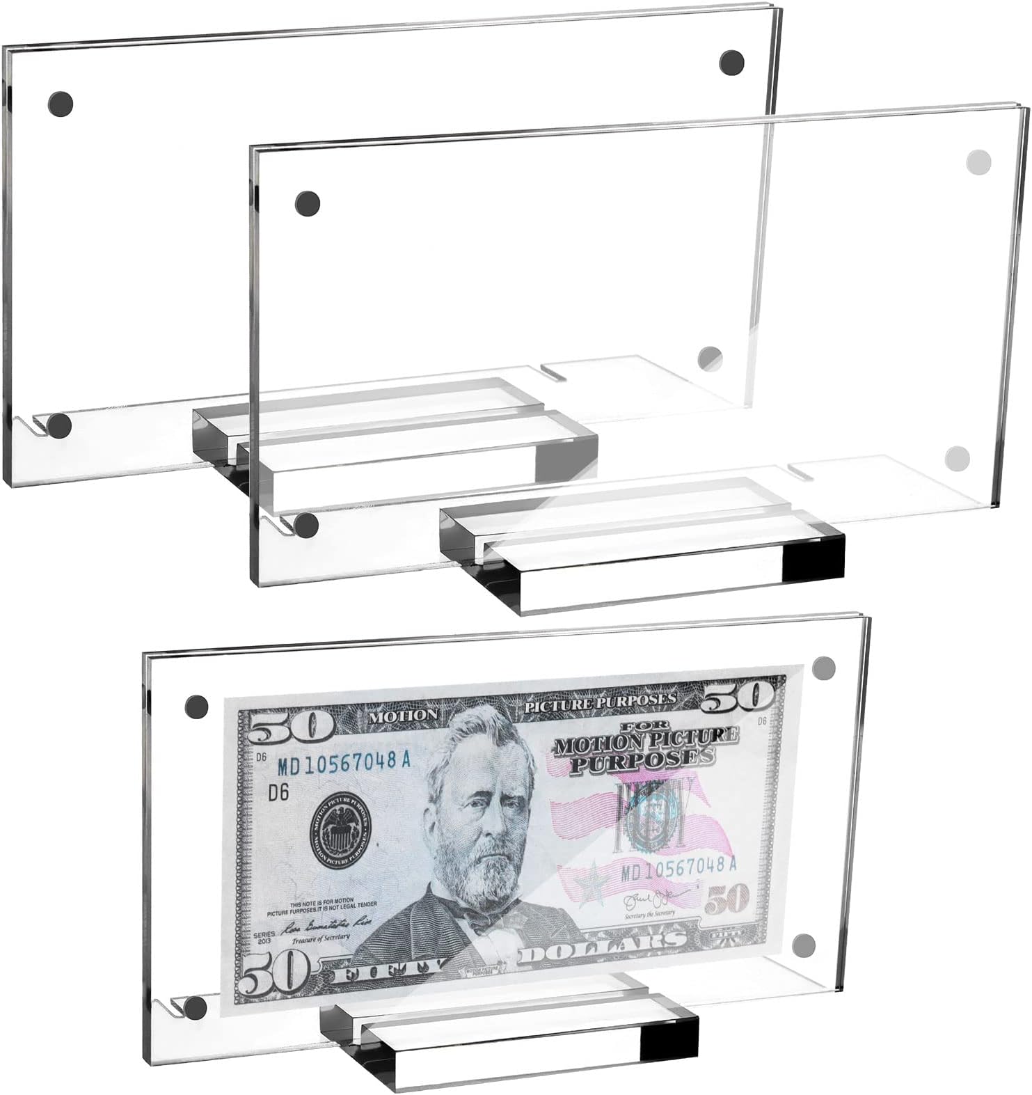 Amazon.com : 2 PCS Dollar Bill Holder Acrylic Display Dollar Case ...