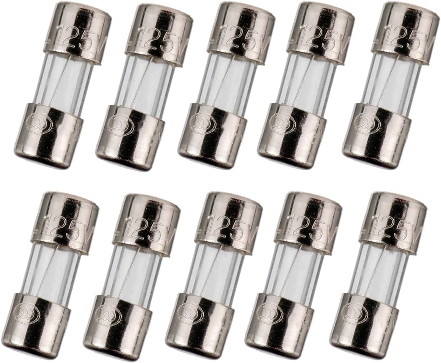 Bussmann GMA-5A 5 Amp Glass Fast Acting Cartridge Fuse, 125V UL Listed ...