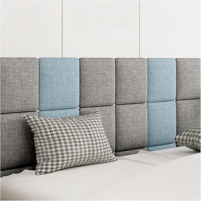 Peel And Stick Upholstered Headboard, 3.2cm Thickness 3D Wall Panel ...