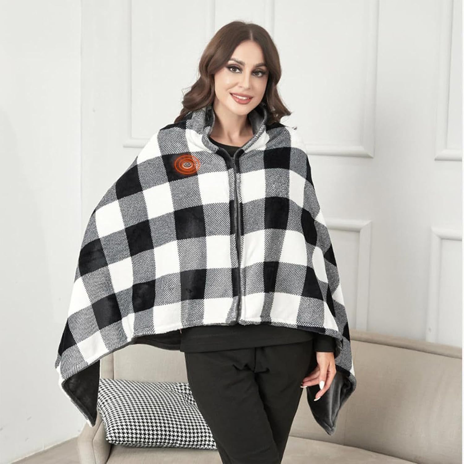 Wearable Heated Throw Blanket, USB Heated Shawl Wearable Throw Blanket ...