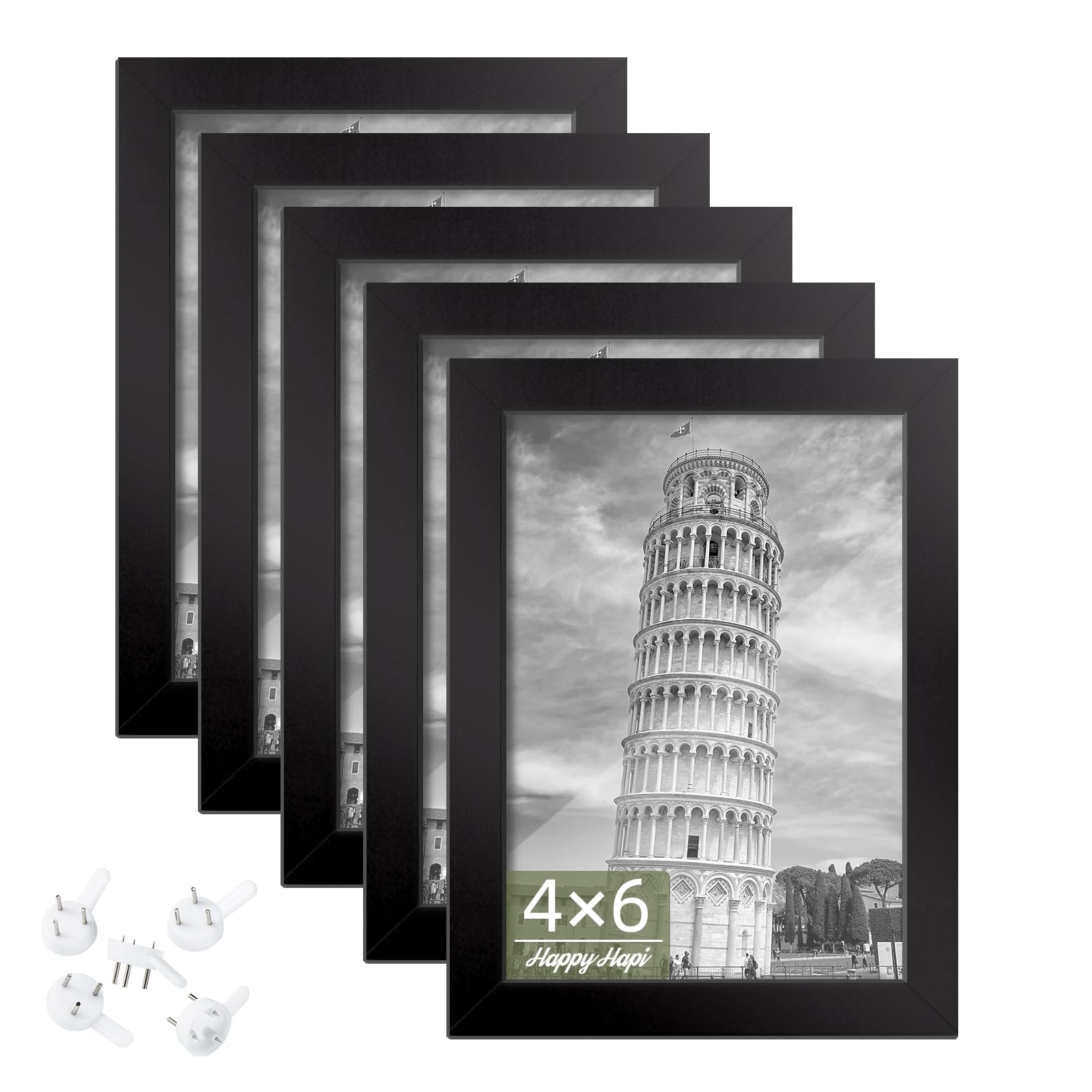 Amazon.com - HappyHapi 4x6 Picture Frame Set of 5, Photo Frames for 4x6 ...