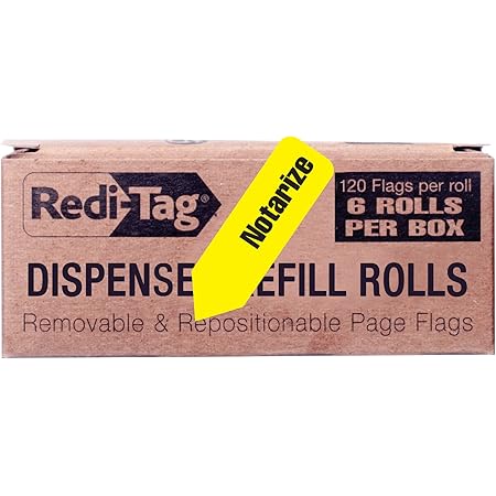 Amazon.com : Redi-Tag Notarize Printed Arrow Dispenser Flags, 120 Flags ...