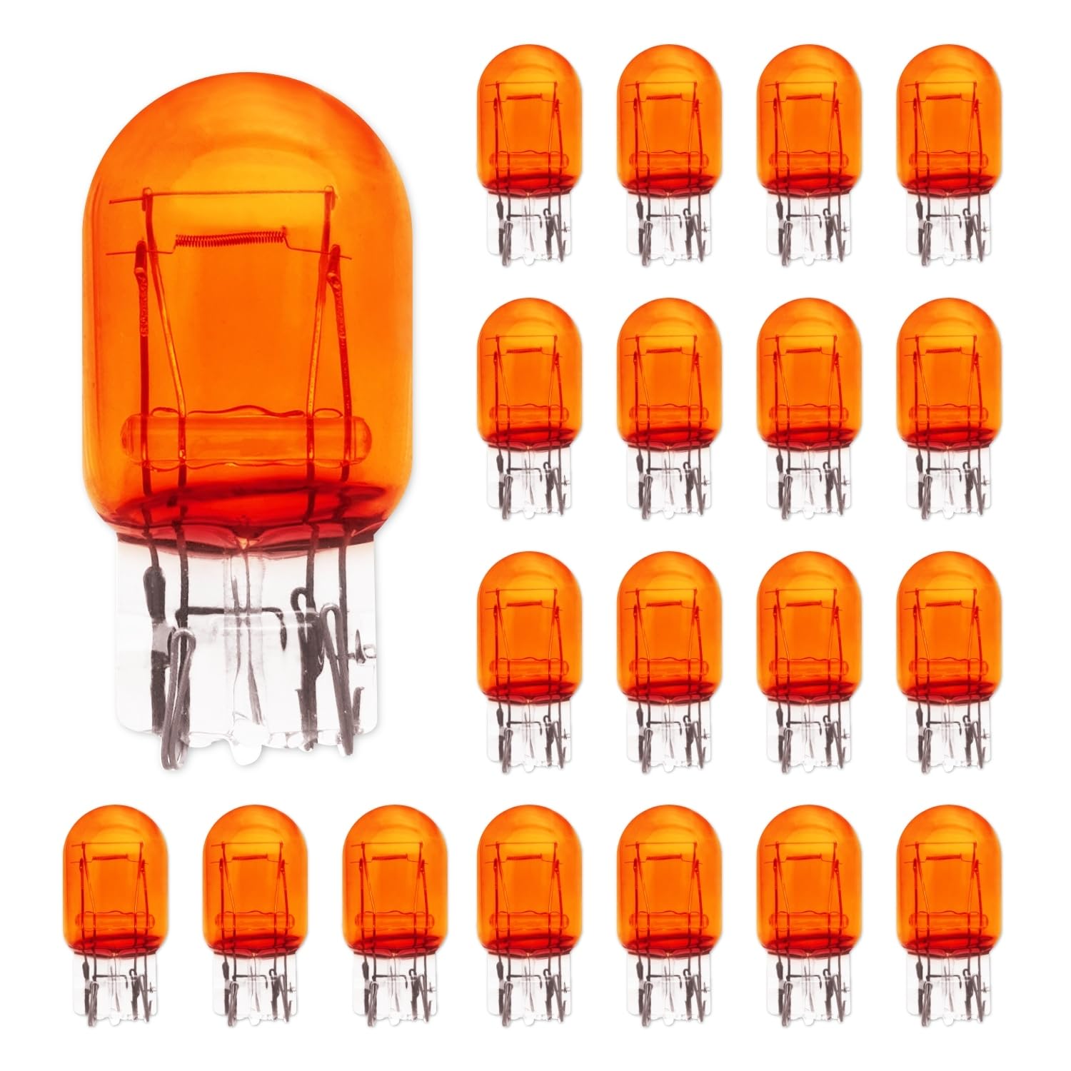 Amazon.com: Lanuovx 7443Amber Brake Light Bulb 20 Pack,T20 Automotive Tail Light Bulb 7443A ...