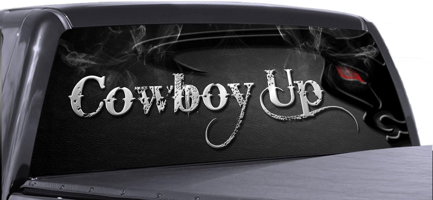 Amazon.com: VuScapes - Cowboy UP 1 - Rear Window Truck Graphic - Decal ...