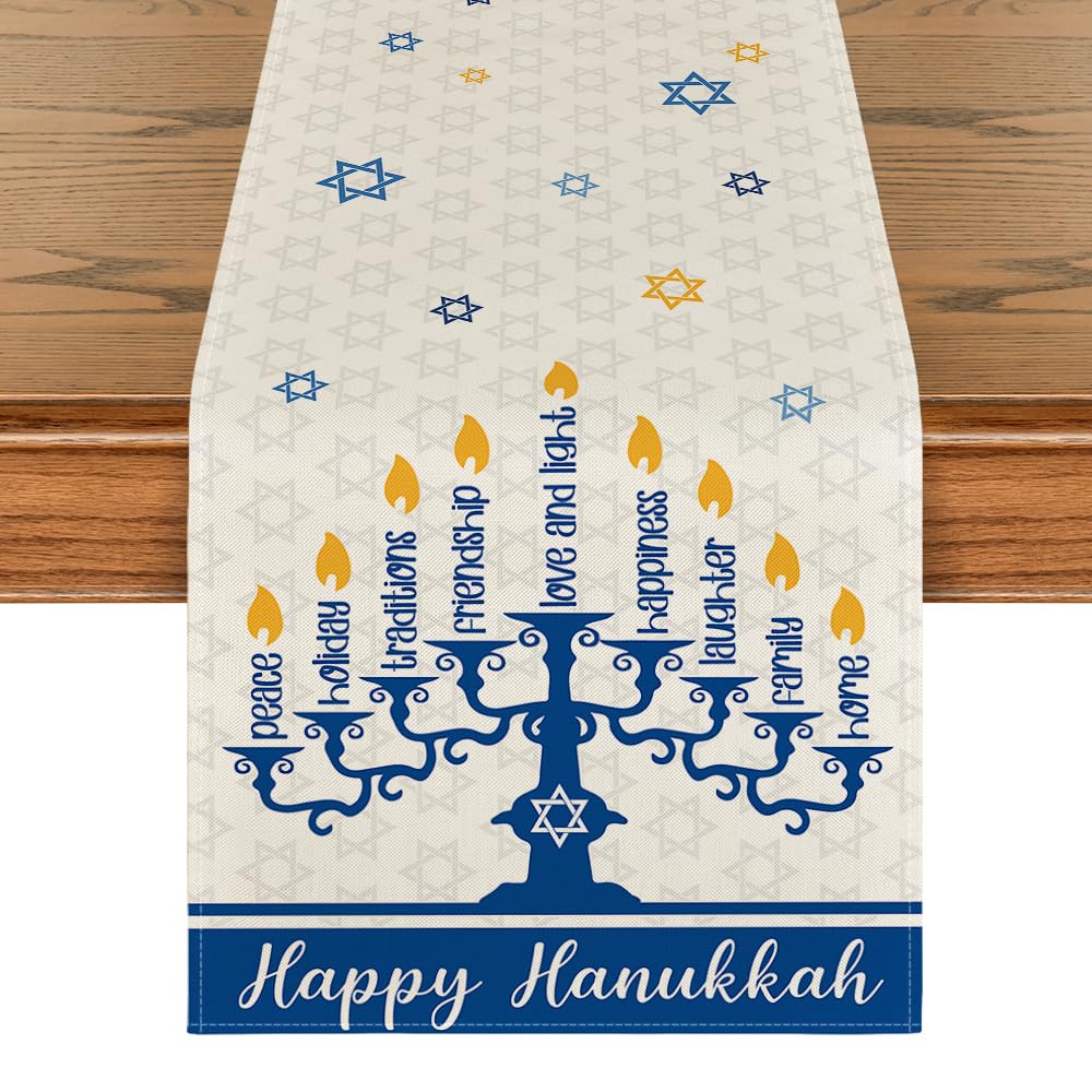 Amazon.com: Artoid Mode Menorah Candle Hexagram Happy Hanukkah Table ...