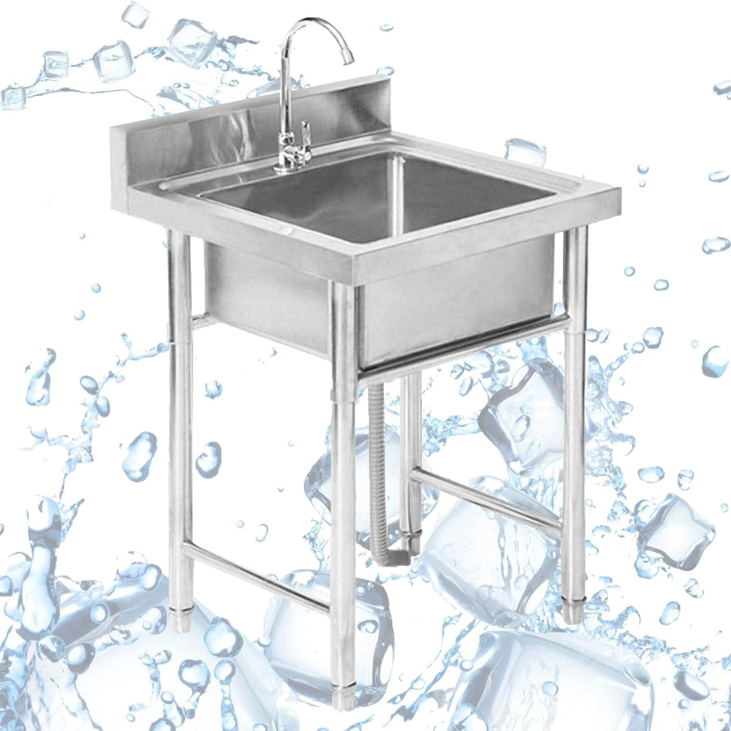 Amazon.com: Single Bowl Workstation Sink Stainless Steel Practical Sink ...