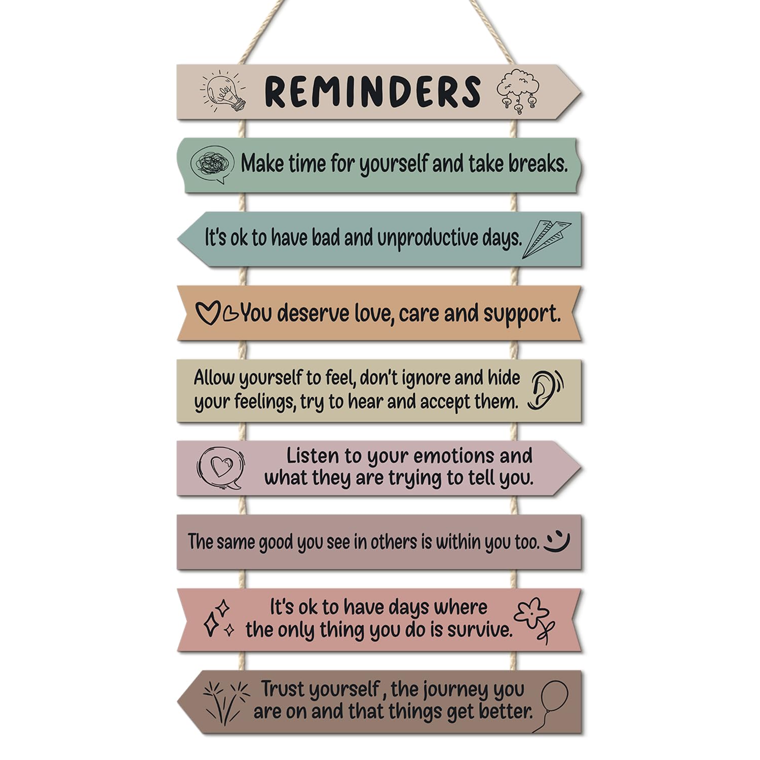 Snapklik.com : Positive Affirmations Wooden Hanging Wall Decor Mental ...