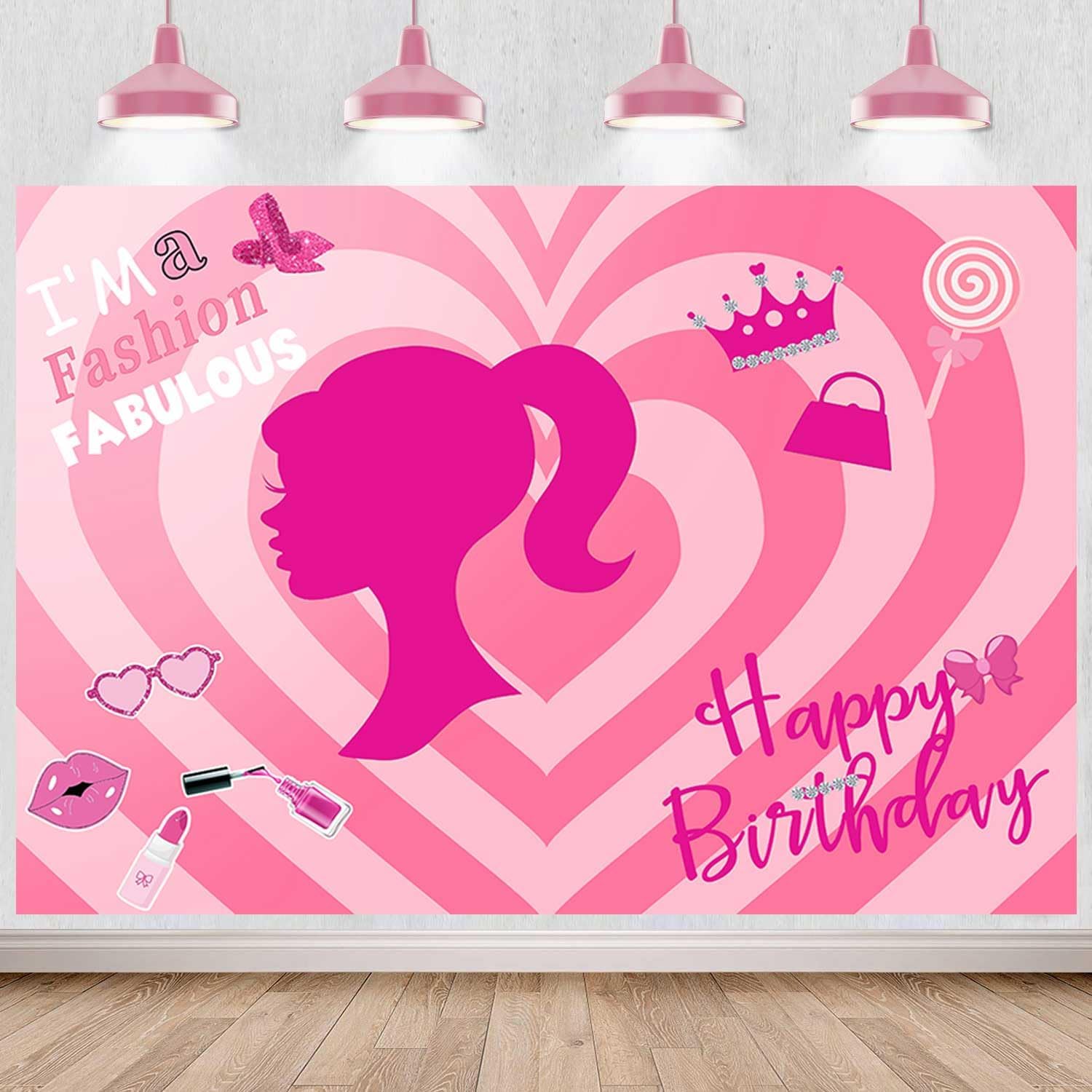 Amazon.com : Pink Backdrops for Birthday Party Decorations Supplies ...