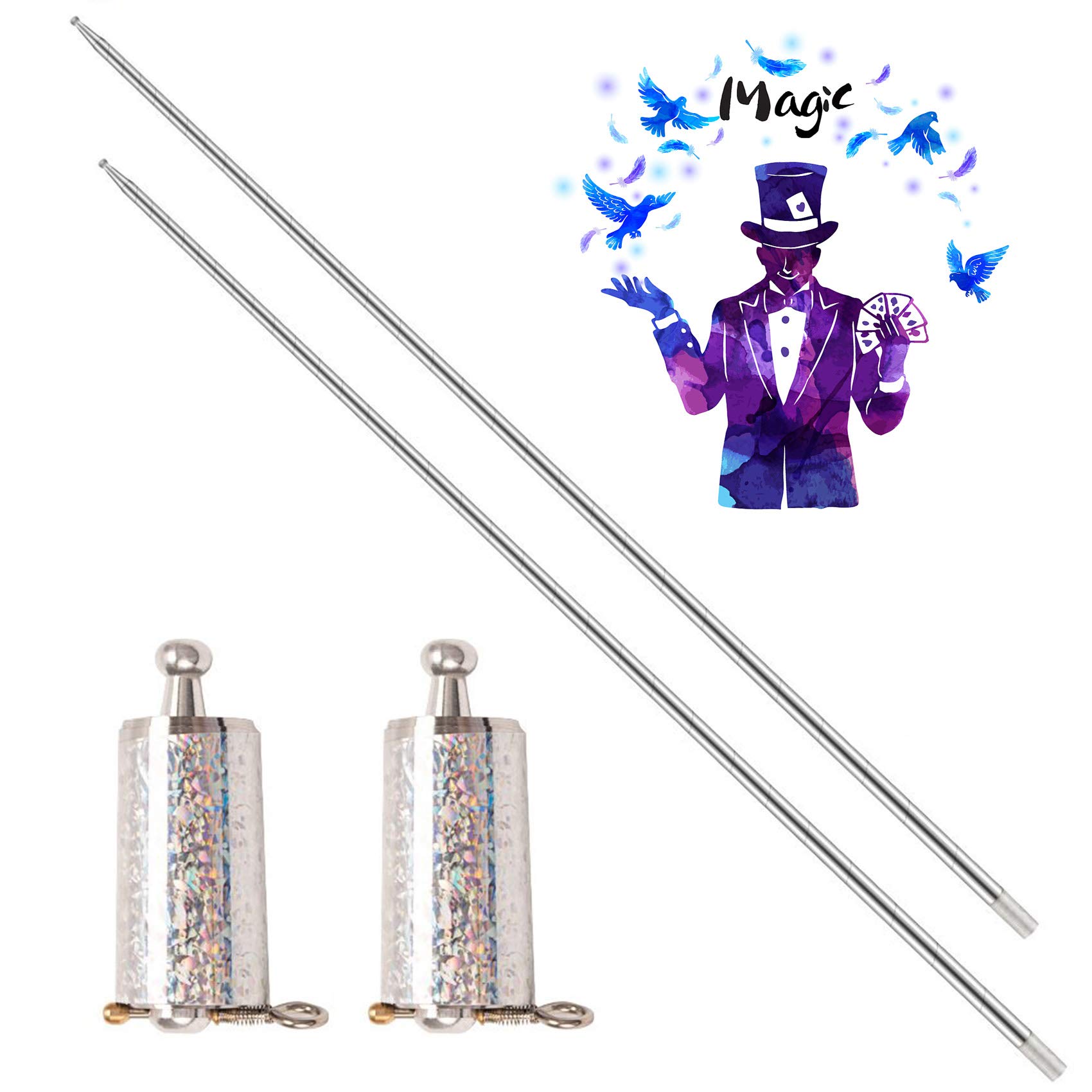 Buy ROLLMOSS 2 Pack Pocket Staff, Retractable Collapsible Bo Staff ...