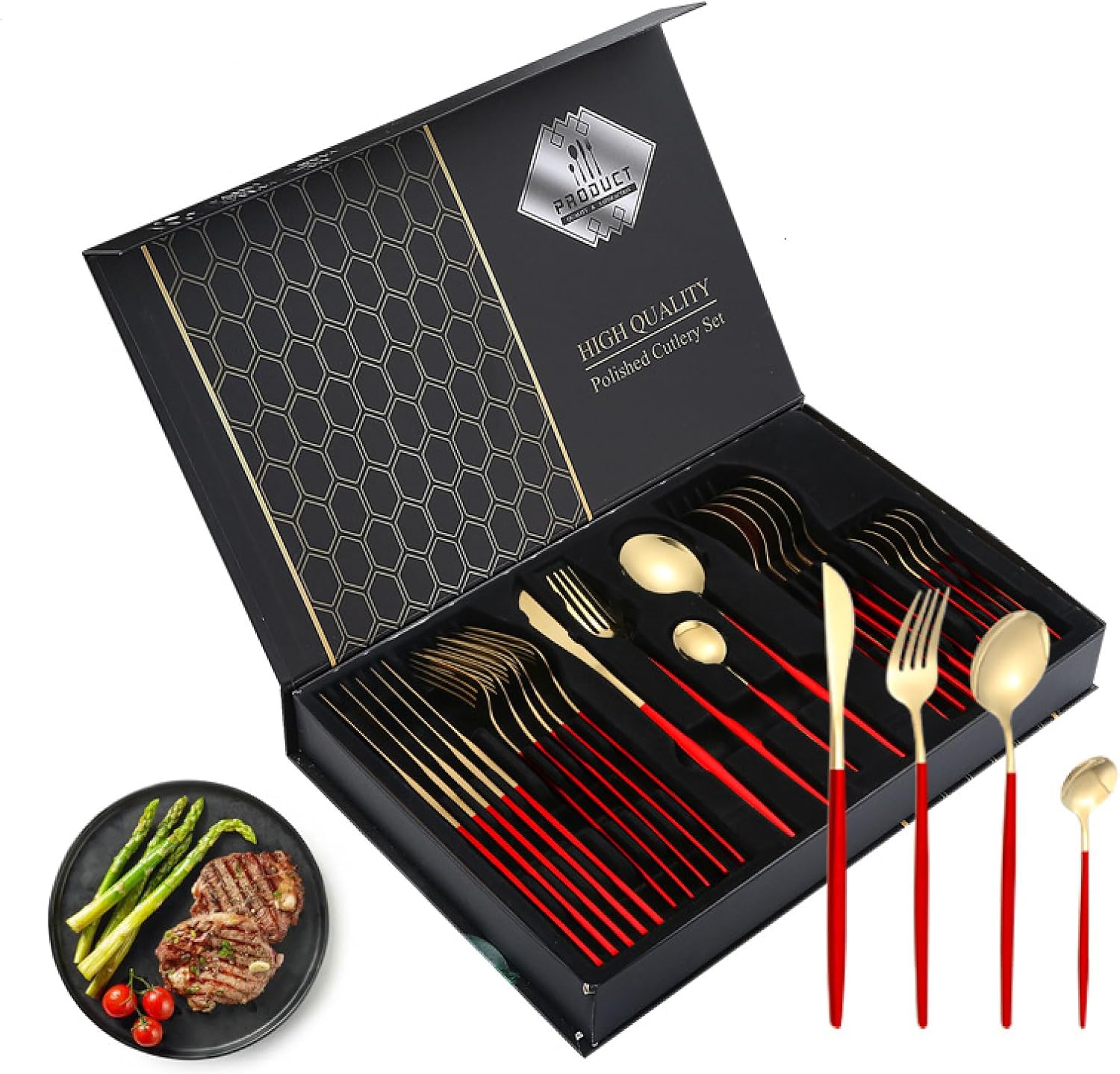 Amazon.com: Stainless steel cutlery cutlery cutlery cutlery spoon 24 ...