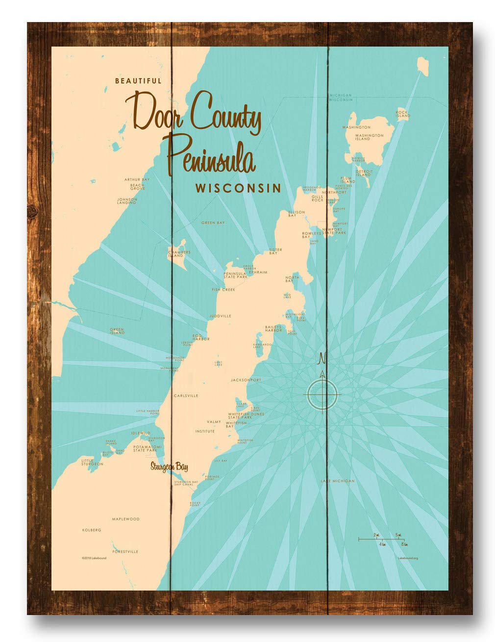Door County Map Printable Amazon.com: Door County Peninsula Wisconsin