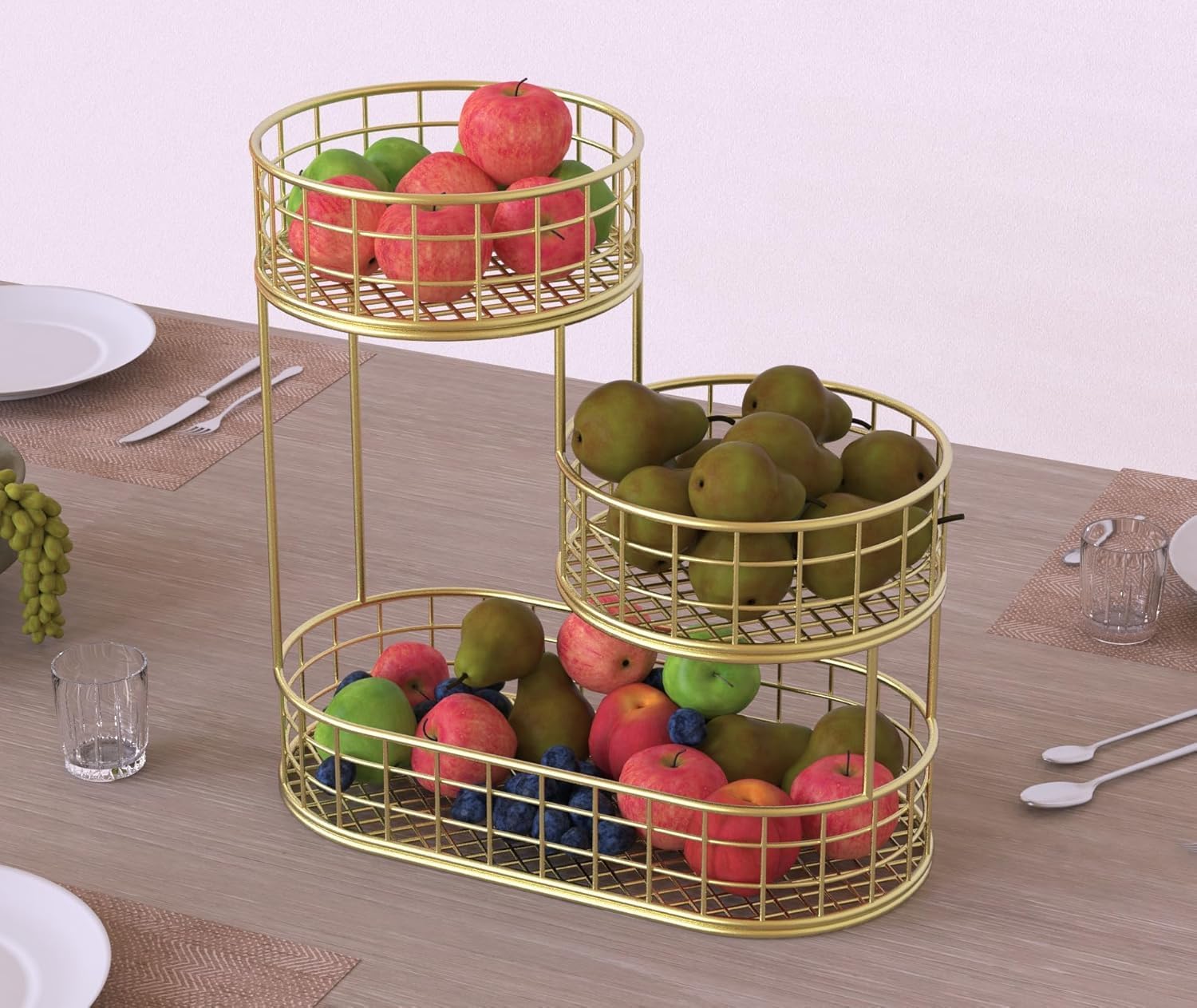 Nestroots Fruit Basket Kitchen Stand vegetable basket rack stand for ...