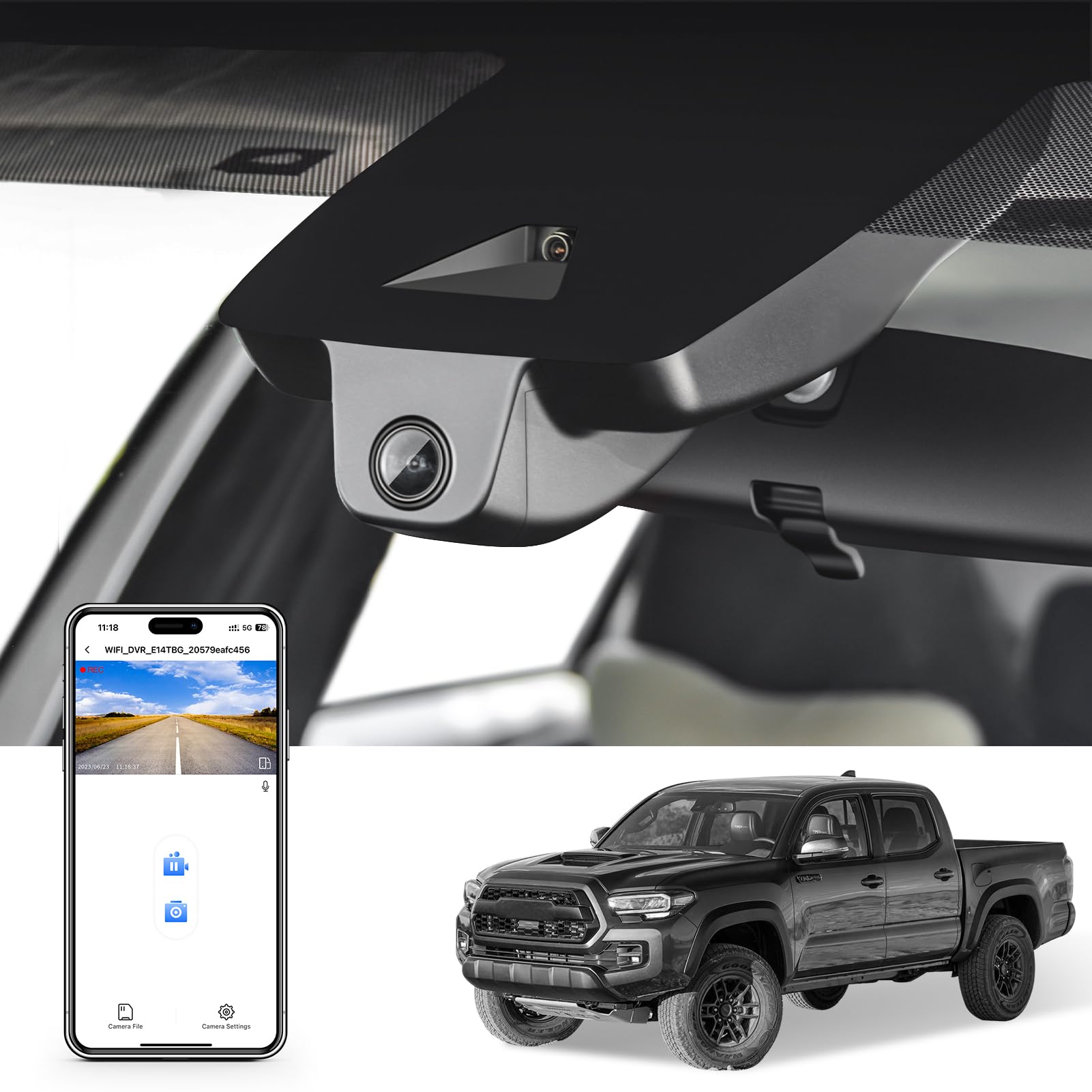 Amazon.com: Mangoal 4K Dash Cam Custom fit for Toyota Tacoma 2018 2019 ...