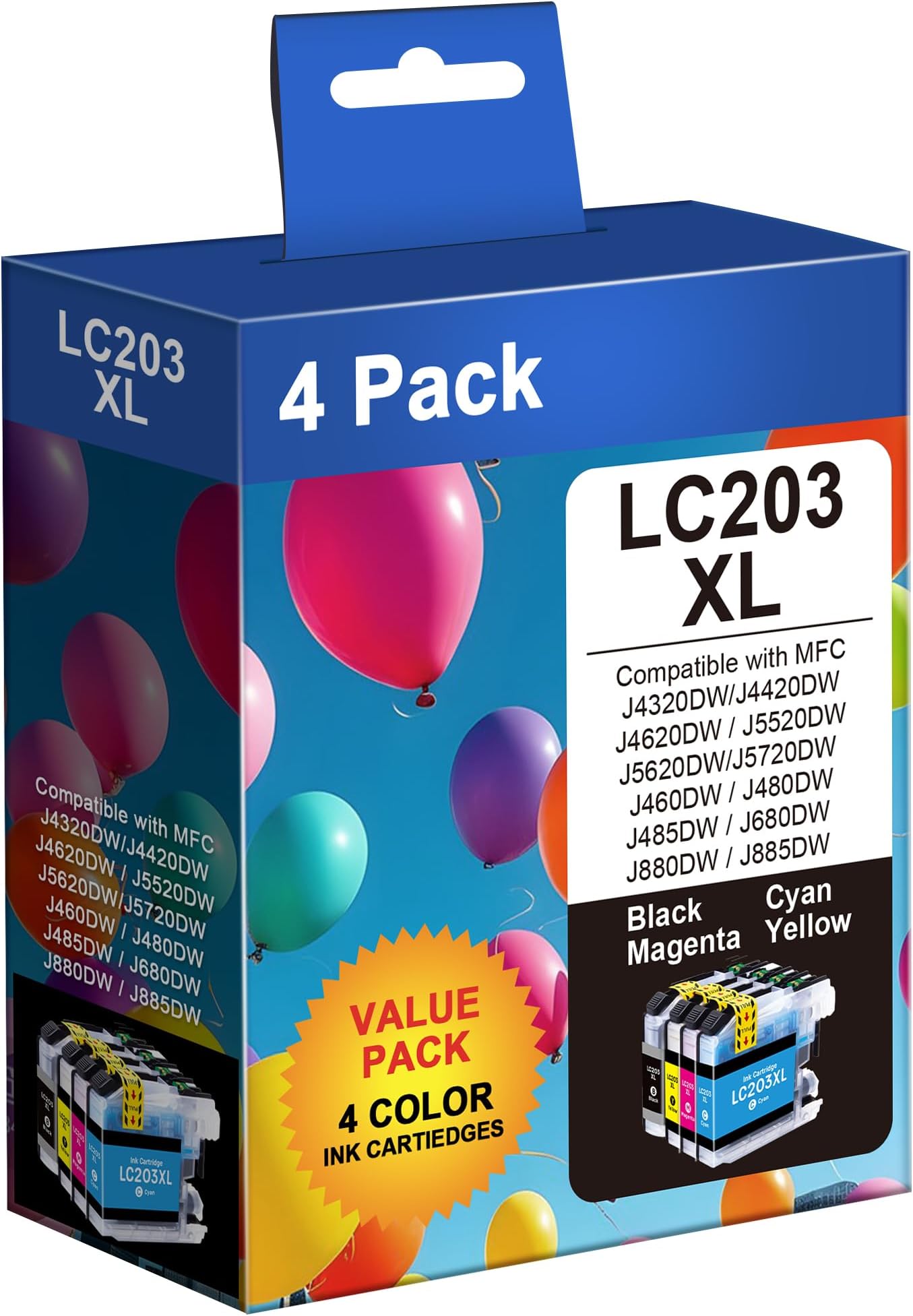 Amazon.com: LC203XL Ink Cartridges Compatible for Brother LC203 LC201 ...