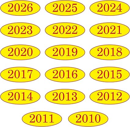 Amazon.com - Automotive Oval Windshield Year Stickers for Car - 17 per ...