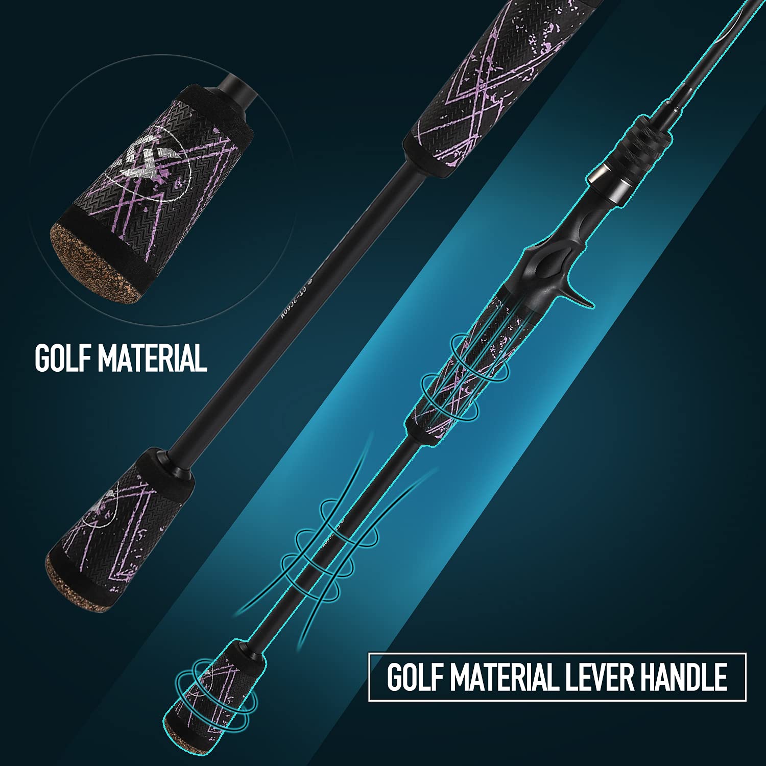 One Bass Fishing Pole 24 Ton Carbon Fiber Casting and Spinning Rods ...