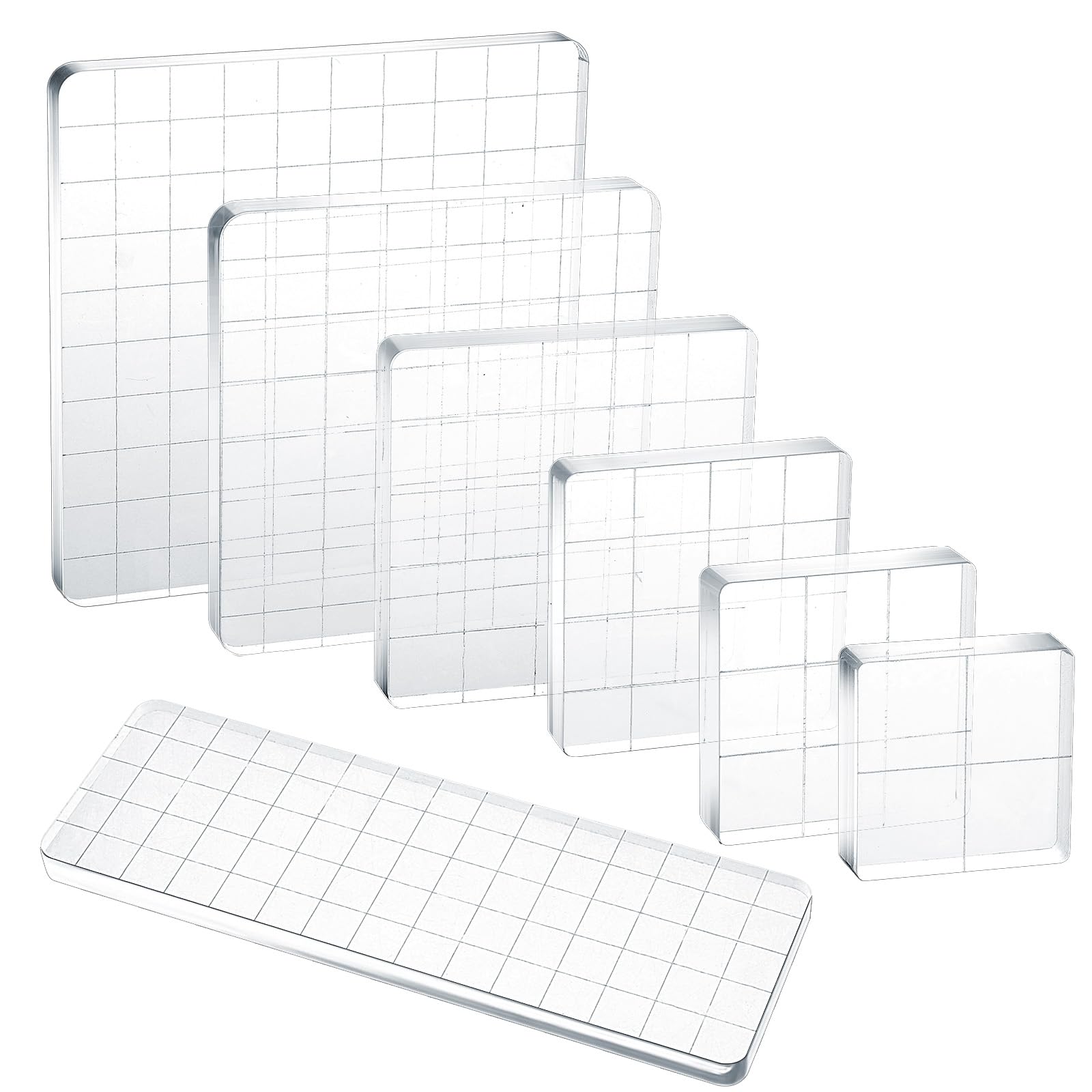 Snapklik.com : 7Pcs Acrylic Stamp Block Clear Stamping Blocks Tools Set ...