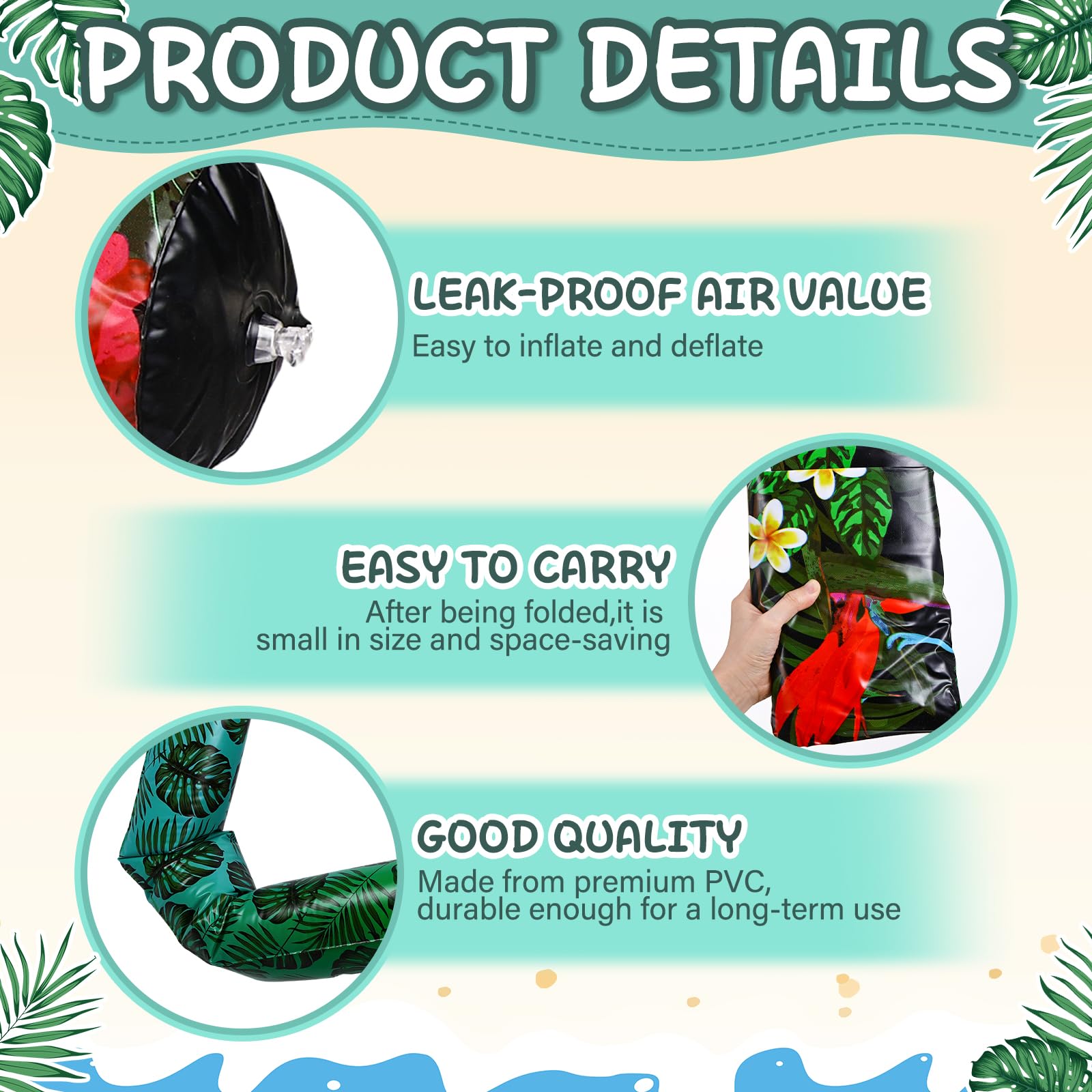 Snapklik.com : Karenhi 4 Pcs 50 Inch Inflatable Swim Pool Noodles ...