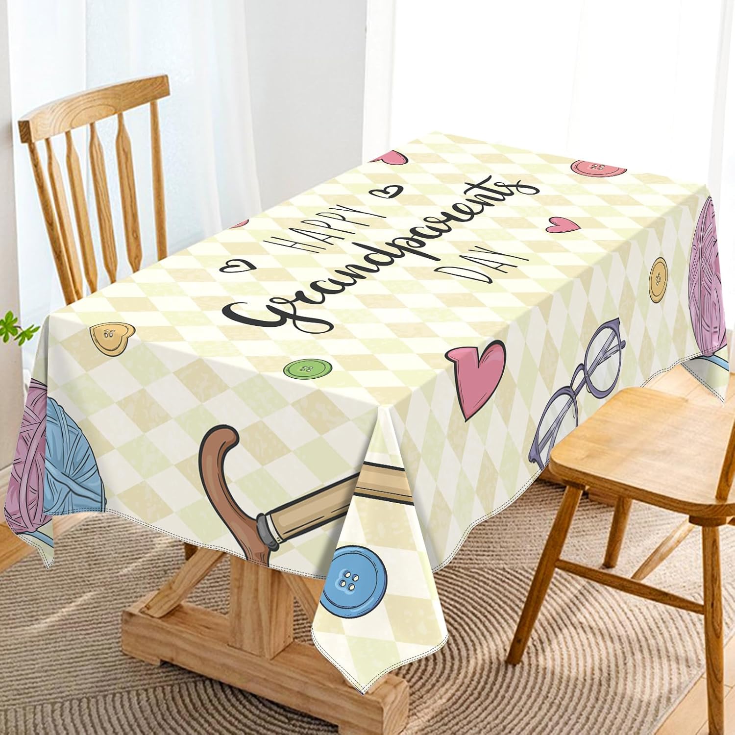 Amazon.com: Hafangry Happy Grandparents Day Tablecloth Grandparents ...