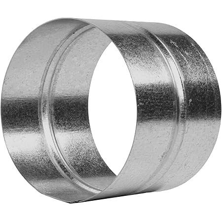 HVAC OV Galvanized Steel Coupling - 4" Inch Fit - Round Duct Pipe ...