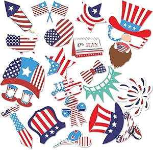 Amazon.com: 4th of July American USA Independence Day Photo Booth Props ...